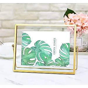 Gold Photo Frame Decor with Plexiglas Desk Pictures Display 5x7"to 6x8" desktop Picture Frames,Vintage Style ，for Photos, artwork , & More, Tabletop Display