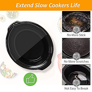 ONEBOM Silicone Slow Cooker Liners fit Crock-Pot 6 Quart Oval Slow Cooker,Reusable & Leakproof Dishwasher Safe Cooking Liner for 6 Quart Crock Pot Fit 6qt