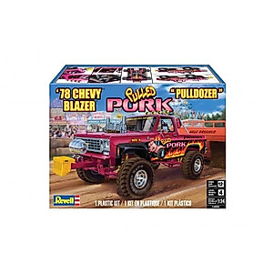 Level 4 Model Kit 1978 Chevrolet Blazer Pickup Truck Pulled Pork Pulldozer 1/24 Scale Model by Revell