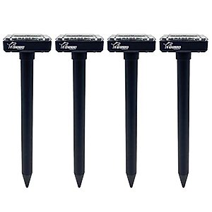 Torro Products 4 pack Mole Repellent Solar Powered for Lawn Garden Yard Outdoor Pest Control Rodent Repellent Ultrasonic Pest Repeller Gopher Repeller Vole Chaser Pest Deterrent