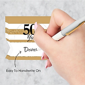 Big Dot of Happiness We Still Do - 50th Wedding Anniversary - Anniversary Party Tent Buffet Card - Table Setting Name Place Cards - Set of 24