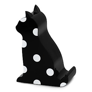 kate spade new york Acrylic Cell Phone Stand, Novelty Phone Holder for Desk, Black Cat (Picture Dot)