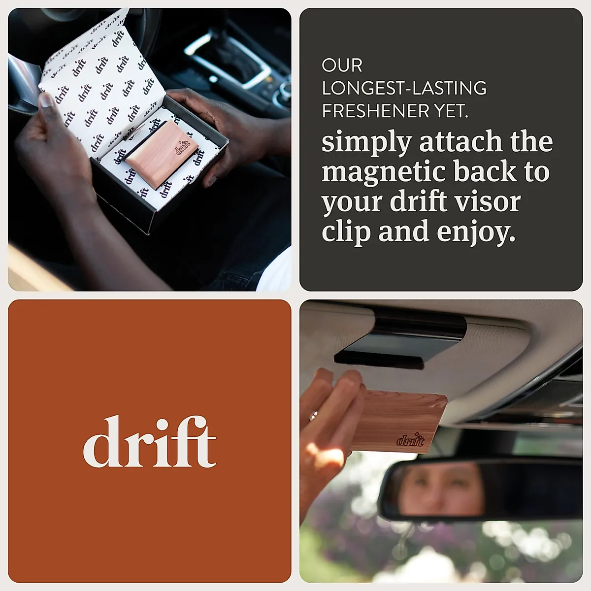 Drift Car Air Freshener - Wood Air Freshener - Car Odor Eliminator - Teak Scent Starter Kit