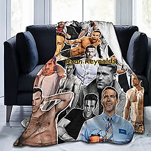 Blanket Ryan Reynolds Soft and Comfortable Warm Fleece Blanket for Sofa,Office Bed car Camp Couch Cozy Plush Throw Blankets Beach Blankets