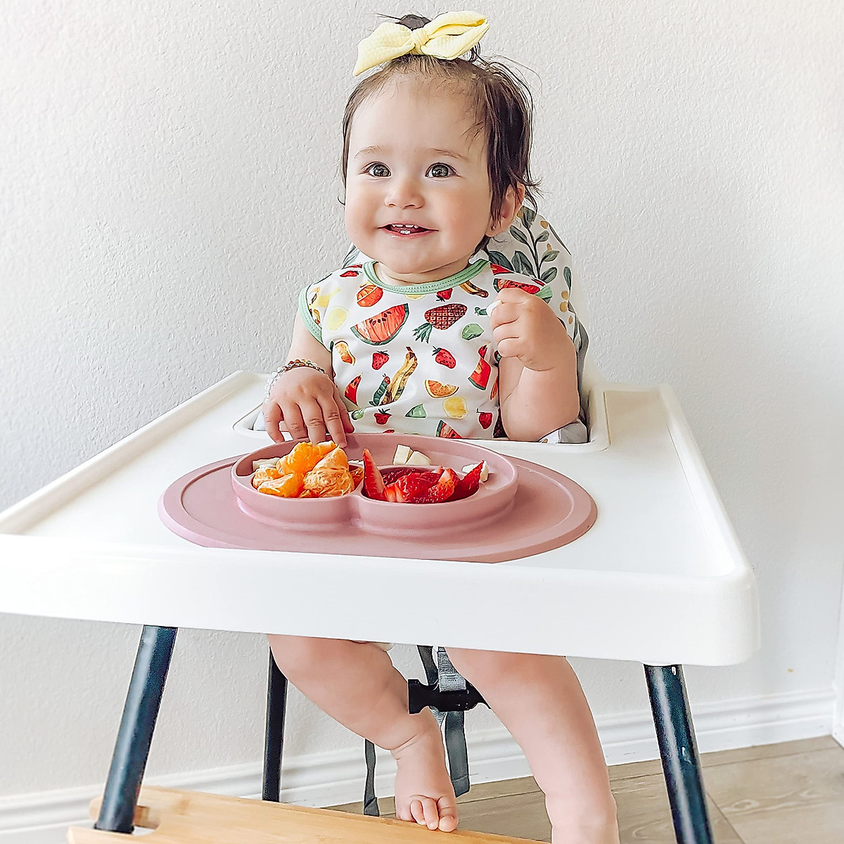 BapronBaby Eric Carle Tropical Fruit Bapron - No Neck Tie Safer Bib for Baby & Toddler - Soft Waterproof Stain Resistant - Machine Washable - Sz Baby/Toddler 6m-3T