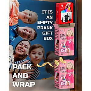 Skywin Prank Gift Box Sleeve - Fake Prank Box disguise Gift a Girly Dress-Up Doll for adults or kids - Novelty Gag Gift Box for Pranksters (Doll)