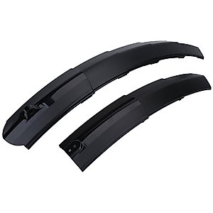 Retractable Bike S Set, Front & Rear Mountain Road Bike Mudguard Tyre Mud Guard with Led Light (Black) Road Bike S 700C 28Mm Front and Rear ycle Splash Guards