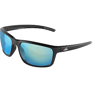 Bullhead Safety Pompano Polarized Safety Glasses, ANSI Z87+, Performance Fog Technology and Scratch Resistant Lenses, Polycarbonate Eyewear with UV Light Protection, Ice Blue Lenses, Matte Black Frame