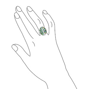 Bling Jewelry Large Statement Oval Rainbow Abalone Shell Earth Nature Family Wishing Tree Of Life Ring For Women .925 Sterling Silver