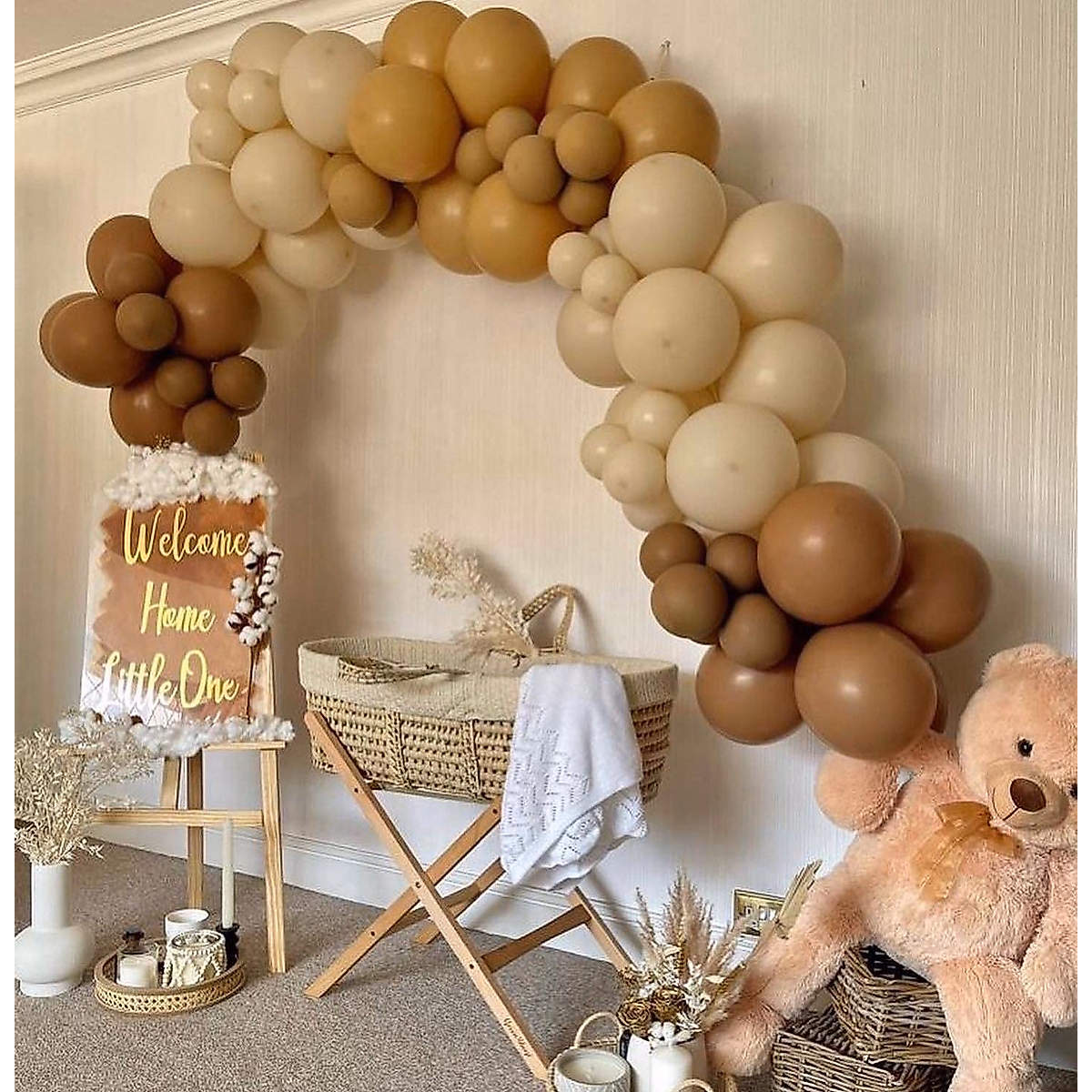 129 Pcs DIY Boho Balloons Garland Bush Balloon Garland Arch Kit Double Stuffed Blush Pink Balloons Dusty Rose Balloon Garland for Baby Shower Decorations Party Birthday