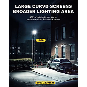 BNT Solar Street Lights Outdoor Waterproof 3000W Round LED Solar Powered Street Light with 360° Wide Angle Illumination, Waterproof IP66, Solar Outdoor Lights for Yard, Piazza (2 Pack)