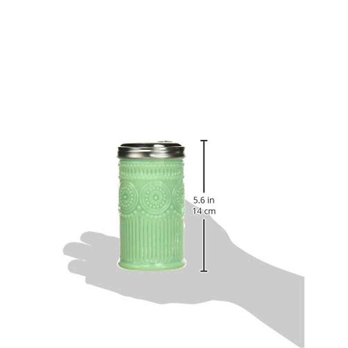 Tablecraft Sugar Shaker with Stainless Steel Top, 3.0625" x 5.75", Green
