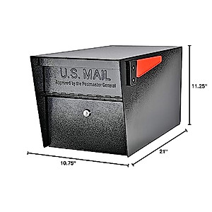 Mail Boss 7506 Mail Manager Curbside Locking Security Mailbox, Black,Large
