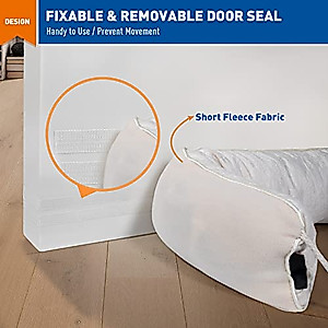 MAGZO Door Draft Stopper 46 Inch, Flower Printed Under Door Draft Blocker Noise Stopper Wind Proof, Beige