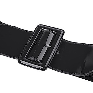 GRACE KARIN Women's Stretchy Belt 1950s 3 Inch Wide Elastic Belts Black M