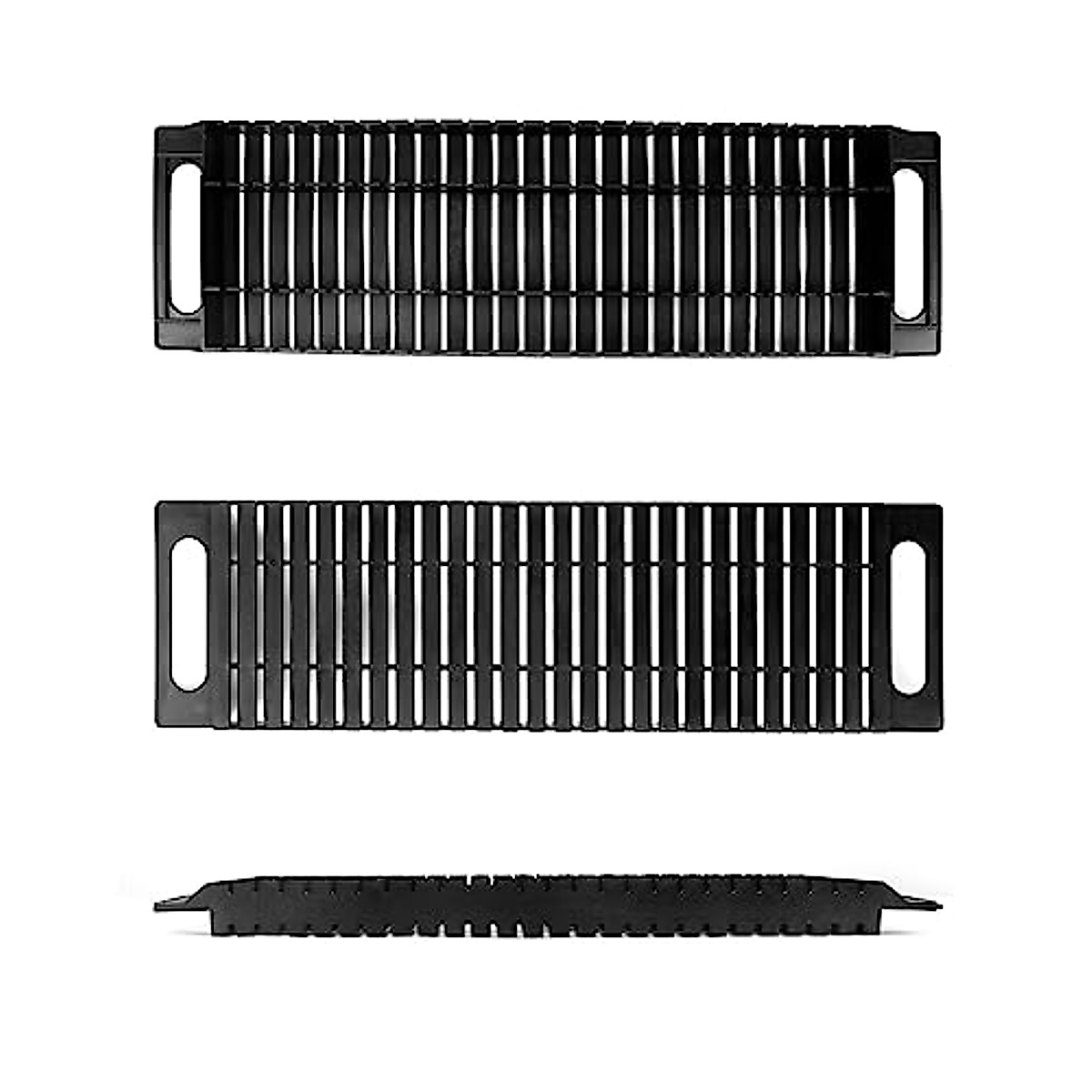 Qwork Antistatic ESD Circulation Rack Shelf, 2 Pack Dual- Ear Antistatic PCB Tray Rack, ESD Shelf Storage Turnover Rack, 47 x 14 x 3.5cm, Black