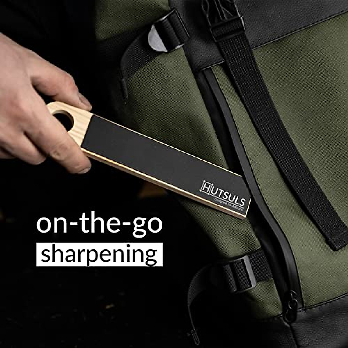 Hutsuls Pocket Knife Strop Kit - Get Razor-Sharp Edges with Pocket Leather Strop for Knife Sharpening, Easy to Use Knife Stropping Kit with Stropping Compound, Stropping Leather Sharpening Strop Block