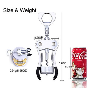 Wing Corkscrew Red Wine Bottle Opener,Zinc Alloy Stainless Steel Multifunction Beer Cap Opener Wine Bottle Stopper Opener
