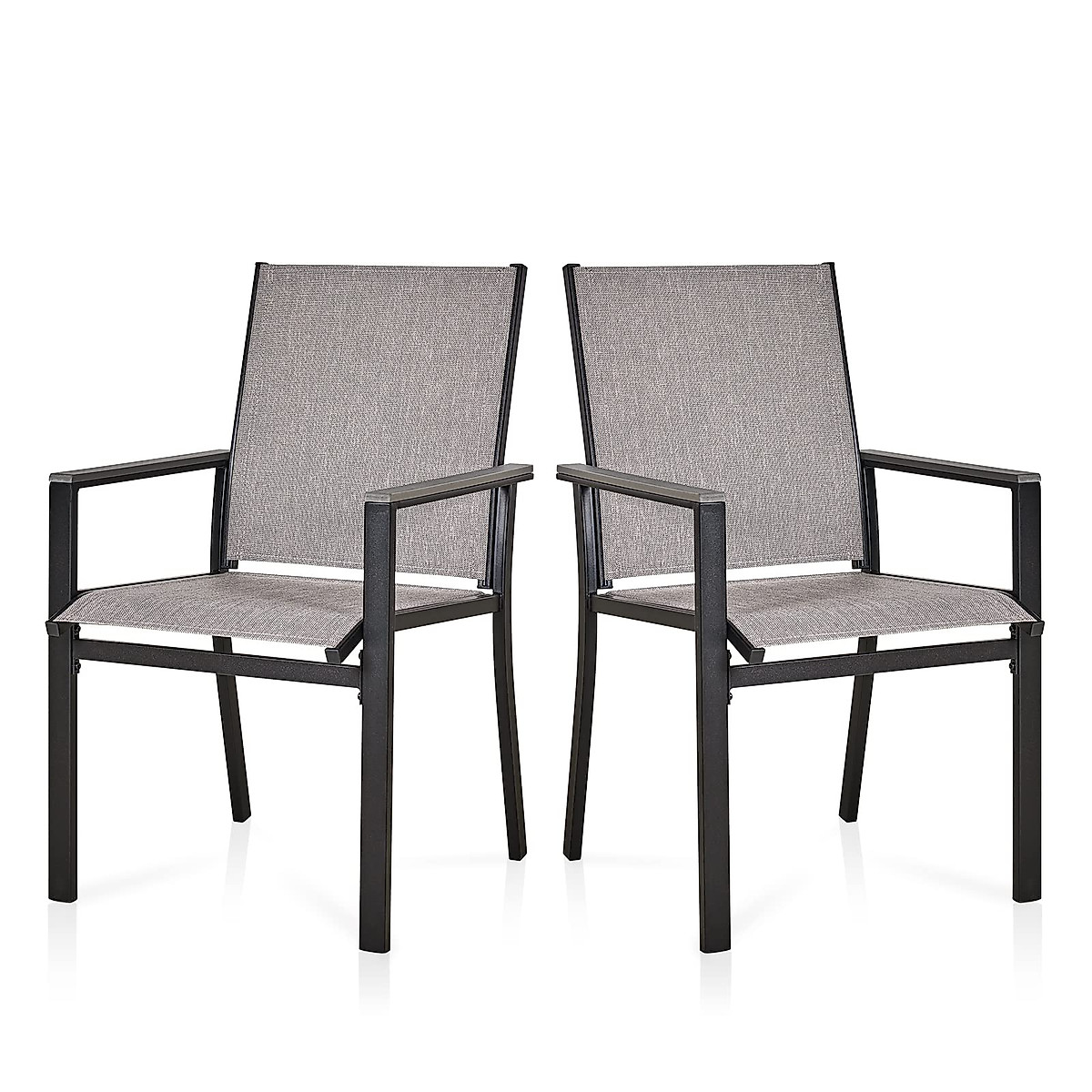 MEOOEM Patio Dining Chairs Set of 2, Outdoor Patio Chair Textilene Metal Chairs Weather Resistant Modern Furniture for Garden Backyard
