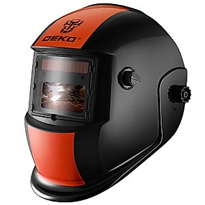 DEKOPRO Welding Helmet Auto Darkening Solar Power Welding Mask Hood for TIG MIG ARC Welder Helmet Orange Black