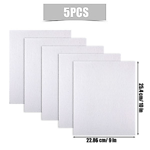 SAVITA 5 Pieces 10 x 9 Inch 3 mm Thick Felt Sheets, Hard Felt Fabric Sheets Halloween Felt Fabric for Patchwork Sewing Crafts (White)