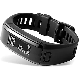 Garmin vívosmart HR Activity Tracker Regular Fit Smart Fitness Band- Black-010-N1955-00 (Renewed)