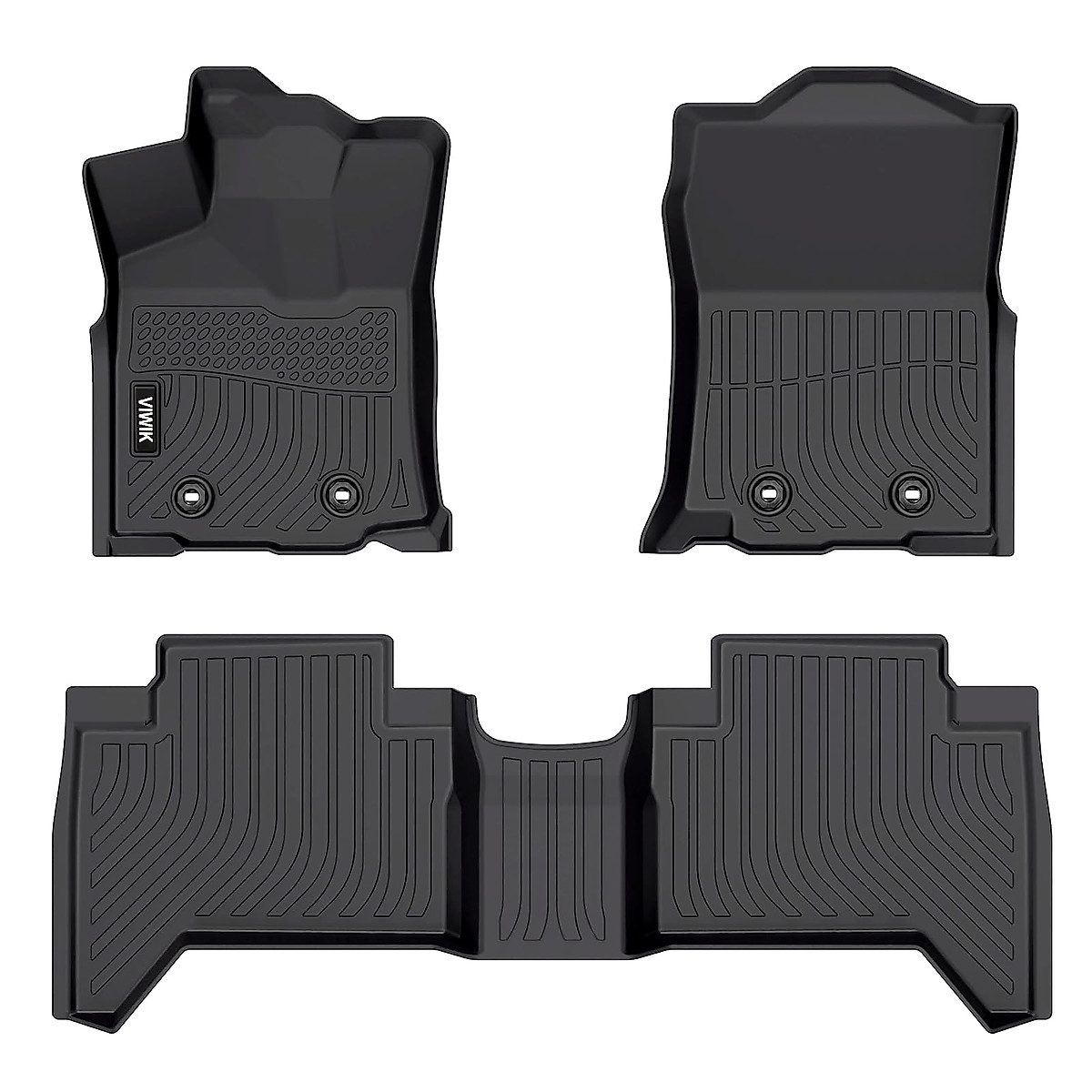 VIWIK Floor Mats for Toyota Tacoma 2018-2023 Double Cab Only Auto, TPE Rubber Car Mats All Weather Protection Custom Floor Liners for Toyota Tacoma Double Cab 1st and 2nd Row Non-Slip Odorless