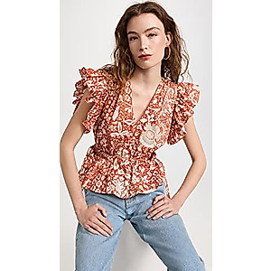 Ulla Johnson Women's Iyla Top, Orange Blossom, 6