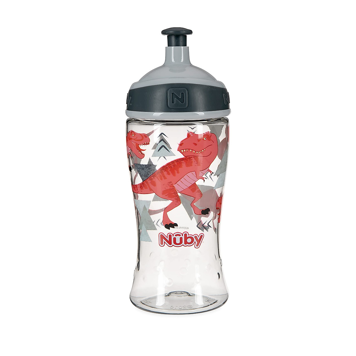 Nuby Printed Kids Pop Up Sipper Water Bottle, Colors May Vary, 1 Pack, 12 Oz., Multi