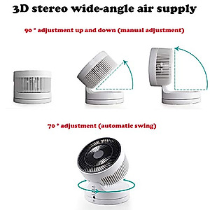 DFLY Foldable Desktop Electric Fan with Remote Control, Oscillating Quiet Air Circulation Fan, 3 Speed and 7H Timing, Portable Floor Fan for Bedroom Living Rooms Kitchen Office