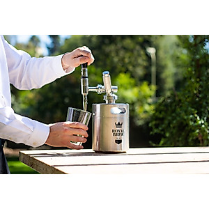 The Original Royal Brew Nitro Cold Brew Coffee Maker - Gift for Coffee Lovers - 64 oz Home Keg, Nitrogen Gas System Coffee Dispenser Kit