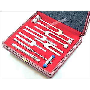 Set of 6 EA Tuning Forks Set Medical Surgical Chiropractic Physical Diagnostic Instruments Tuning Fork + Free Reusable Penlight