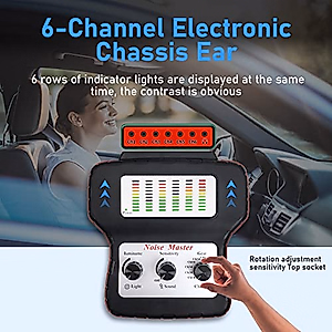 Chassis Ear Automotive Engine Noise Finder Tool, 6 Channel Chassis Ears Sound Detector Identify the Troubling Engine Noises (Over-Ear Headphones)