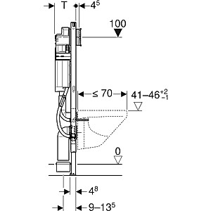 Geberit 111,350.00,5 duofix-telaio Cassette with for Sigma 12 cm (UP320 for Disabled)