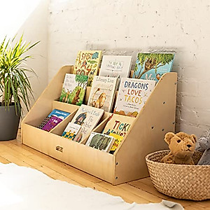 ECR4Kids Streamline 10 Cubby Tray Storage Cabinet, 5x2, Classroom Furniture, Natural