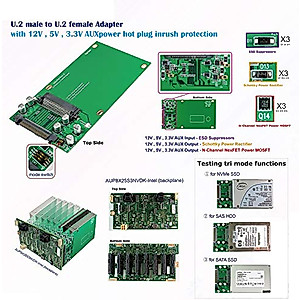 Micro SATA Cables U.2 SFF-8639 to 2.5 Inch U.2 SSD Adapter - 12V, 5V, and 3.3VAUX Hot Plug Power Protection, Dual Port Design, and LED Indicator for SSD Status