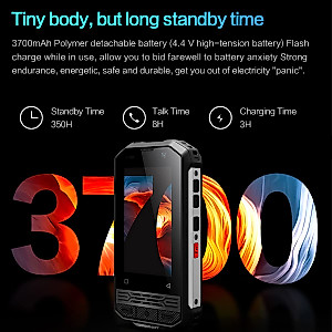 Conquest F2 2022 Mini Rugged Smartphone, Android 12 Unlock Cell Phone, Global 4G, 6+128GB, 3700mAh Removable Battery, PTT Button, 16MP + 8MP Cam, NFC, FM, IR Remote Control,4 Positioning(Standard)