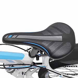 DNYSYSJ Folding Mountain Bike, 26 inch Adult Bicycle with 21 Speeds Drivetrain, MTB Bicycle Mountain Bicycle with Dual Disc-Brake, High Carbon Steel Frame, Lightweight, Blue and White USA Stock