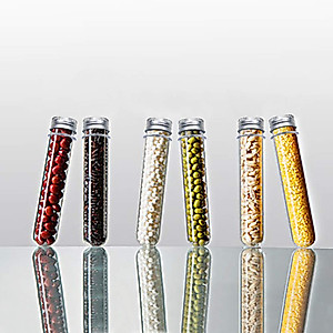 Clear Plastic Test Tubes with Caps,20pcs 25x140mm(45ml) Clear Tubes with 2 Funnel for Scientific Experiments, Party, Decorate The House, Candy Storage