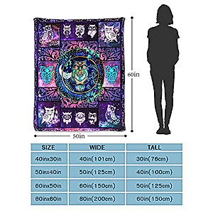 Owl Blanket Soft Cozy Throw Blanket Lightweight Plush Fleece Warm Blankets Camping Animals Blanket Owl Gifts for Owl Lovers for Women Men for Holiday Sofa Couch for All Season Owl Decor 50"x60"