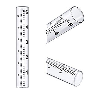 Frienda 4 Pieces Capacity Rain Gauge Glass Tube Replacement Rainfall Test Tube with Scale for Yard Garden Outdoor Home (4, 5 Inch)