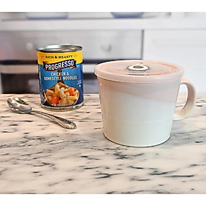 Boston Warehouse 24oz Tall Souper Mug Reuseable Food Storage Container Pastel Pink