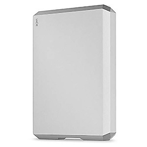 LaCie Mobile Drive, 5 TB , External Hard Drive HDD – Moon Silver, USB-C USB 3.0, With Rescue Services (STHG5000400)