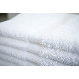 Cotton & Calm White Hand Towels for Bathroom - 12 Pack Salon Towels - 16 x 27 Inches Hand Towel - Perfectly Used As Hair Towel, Gym Towel, Facial Towel & Spa Towel