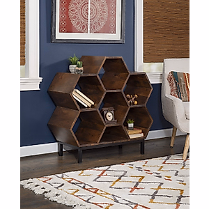 Powell Bianca Hazelnut Honeycomb Bookshelf