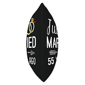 Couple 55 Years Anniversary Gifts Just Married 55 Years Ago Couple 55th Wedding Anniversary Throw Pillow, 18x18, Multicolor