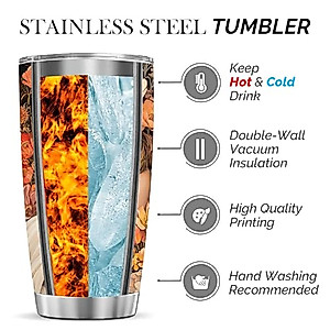 FOCIUZTA Cartoon Tennis Ball Pattern 20oz Tumbler with Lid, Travel Coffee Cup, Ideal for Easter, Gaming Enthusiast, Mother Day, and Birthday Gifts