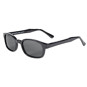 Pacific Coast Original KD's Polarized Biker Sunglasses (Black Frame/Dark Grey Lens)