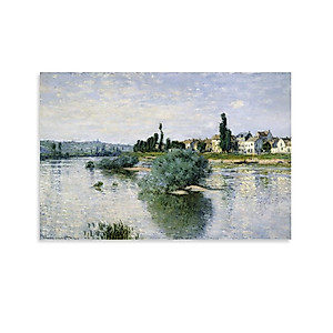 Seine at Lavacourt by Claude Monet Wall Art Poster Canvas Print Artwork for Living Room Modern Aesthetic Decor Picture Bedroom Vintage Painting 20x30inch