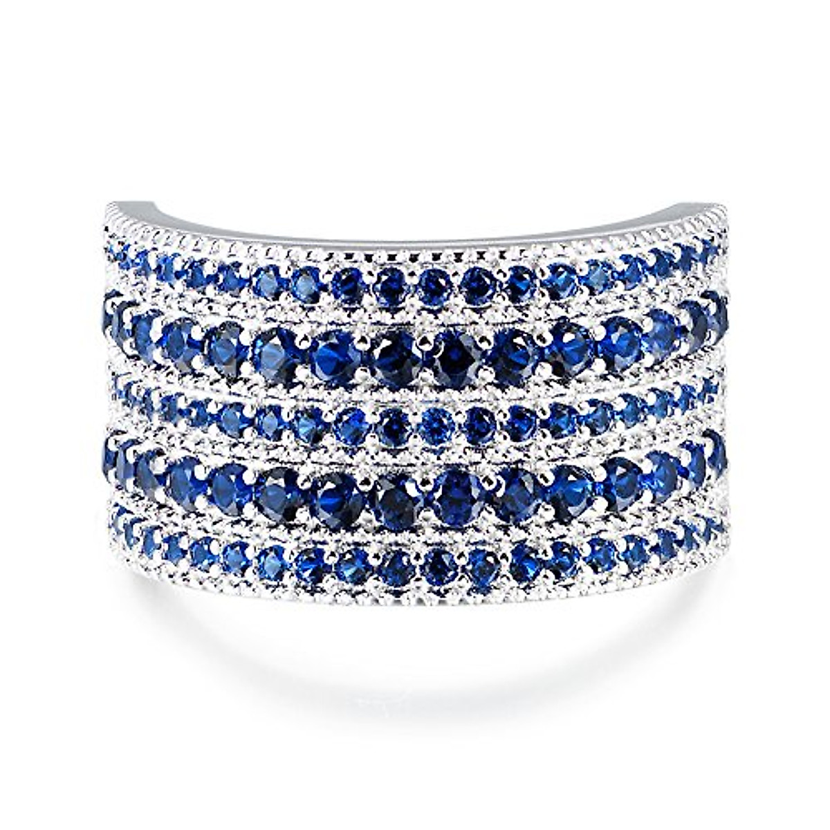 ANGG Cubic Zirconia Simulated Diamond Vintage 925 Sterling Silver Ring